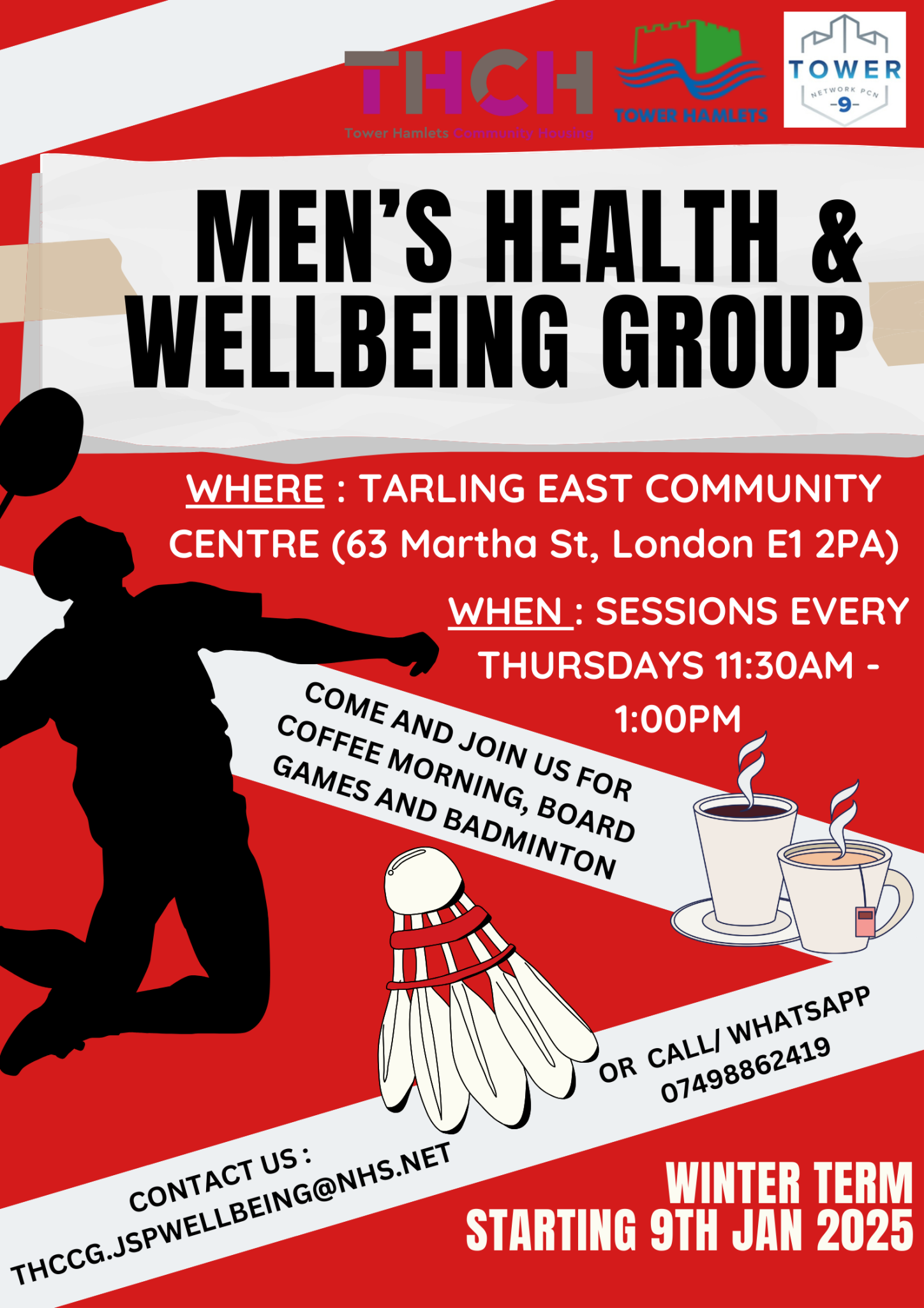 Men’s Health & Wellbeing sessions | Jubilee Street Practice